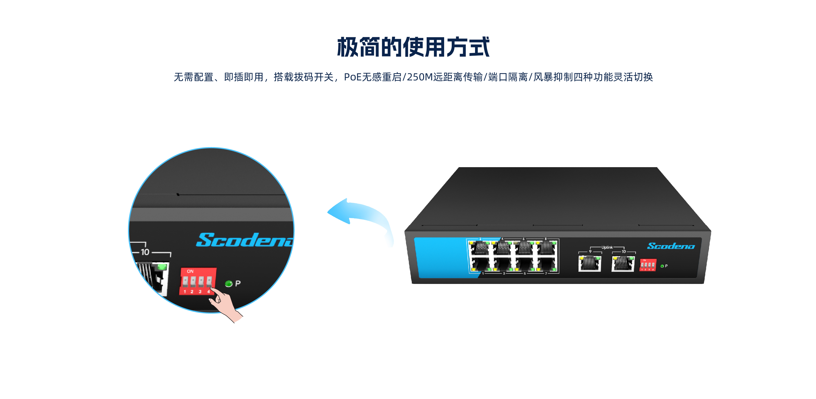 KP-10GTP-G2-AC 非管理型POE交换机-8口百兆桌面式交换机-深圳友联科技有限公司